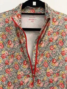 THE GREAT. | Tops | The Great X Eddie Bauer Floral Print Quarter Zip ...